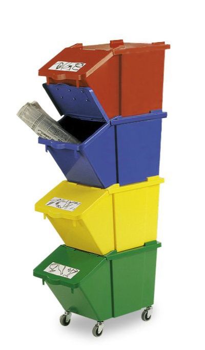 Bac de tri sélectif couvercle pivotant pratique empilable | VIVIER MCP
